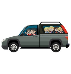 Children riding on pick up truck Royalty Free Vector Image