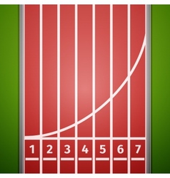 Starting line on running athletic track Royalty Free Vector