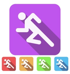 Running people in motion simple symbol of run Vector Image