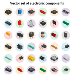 Big set isometric electronic components Royalty Free Vector
