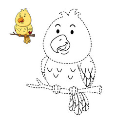 Educational game for kids and coloring book-duck Vector Image