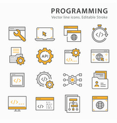 Thin line flat design concept banner for software Vector Image