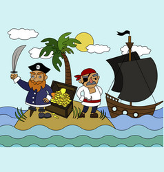 Desert island cartoon Royalty Free Vector Image