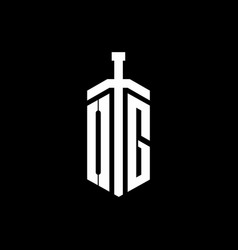 Og logo monogram emblem style with crown shape Vector Image