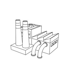 Industrial factory building outline Royalty Free Vector
