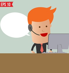 Cartoon business man receive call - - ep Vector Image