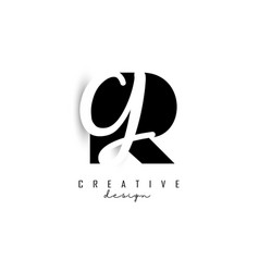 White and black letters rg logo with a minimalist Vector Image