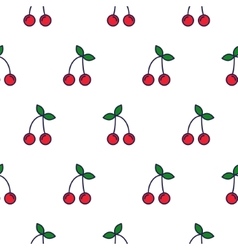 Cherry line icon seamless pattern Royalty Free Vector Image