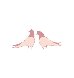 White pigeons holding red ribbon flower wreath Vector Image