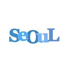 Seoul banner with name capital Royalty Free Vector Image