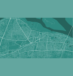 South asia map - green hue colored on dark Vector Image