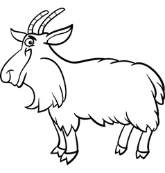 Happy goat farm animal character color book Vector Image
