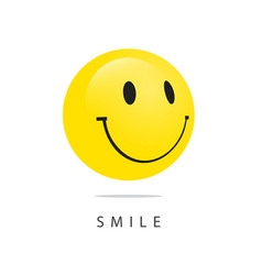 Smile emoticon template design Royalty Free Vector Image