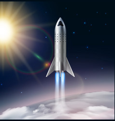 Realistic rocket spaceships launch futuristic Vector Image