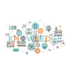 Knowledge word lettering Royalty Free Vector Image