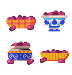 Realistic rosary beads dates fruit ramadan Vector Image