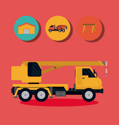 Round Construction Composition Royalty Free Vector Image