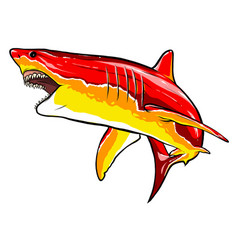 Shark with open mouth in the sea flat Royalty Free Vector