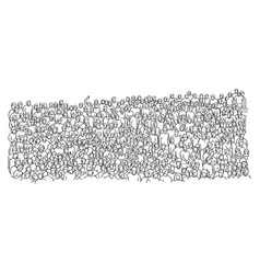 Outline crowd people on stadium Royalty Free Vector Image