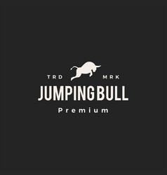 Fighting bull jump logo design inspiration Vector Image
