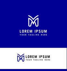 Letter mr geometric strong monogram logo Vector Image