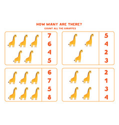 Counting educational game for kids wild animals Vector Image