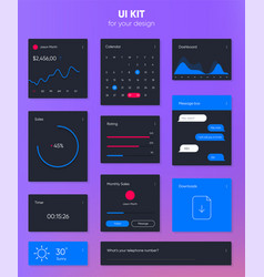 UI flat design web elements template set interface