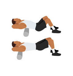 Man doing back extensionshyperextensions exercise Vector Image