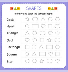 Matching shapes game with cartoon objects Vector Image