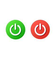On and off icon set turn off green and red Vector Image