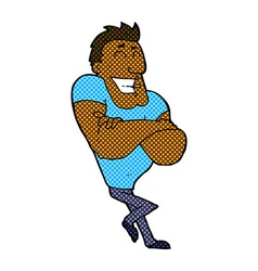 Comic cartoon body builder Royalty Free Vector Image