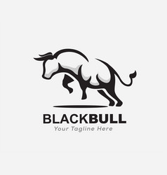 Fighting bull jump logo design inspiration Vector Image