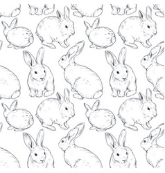 Rabbits silhouettes seamless pattern Royalty Free Vector