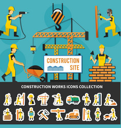 Construction worker infographic Royalty Free Vector Image