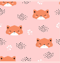 Seamless fox pattern Royalty Free Vector Image