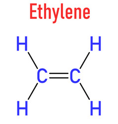 Ethylene or ethene molecule skeletal formula Vector Image