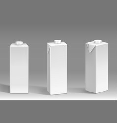 Paper packet with milk isolated on white Vector Image