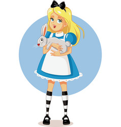 Alice Chasing After the Rabbit Royalty Free Vector Image