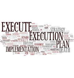 Execution word cloud concept Royalty Free Vector Image