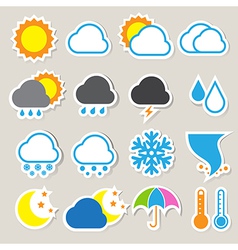 Icon set of weather Royalty Free Vector Image - VectorStock