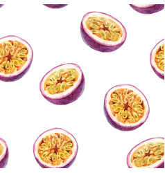 Watercolor passion fruit set Royalty Free Vector Image