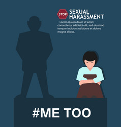 Sexual harassment poster with girl Royalty Free Vector Image