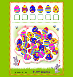 Math education for children how many easter eggs Vector Image