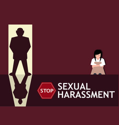Sexual harassment poster with girl Royalty Free Vector Image