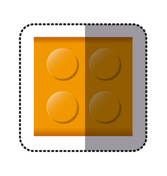 Colorful lego rectangle shape block icon toy Vector Image
