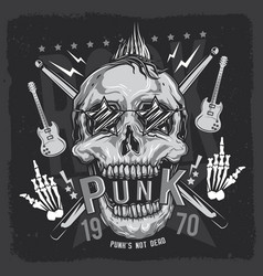 Poster skull and calendar for punk rock Royalty Free Vector
