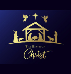 Christian christmas background with birth Vector Image