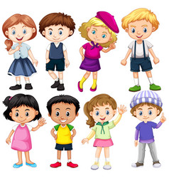 Set multicultural children Royalty Free Vector Image