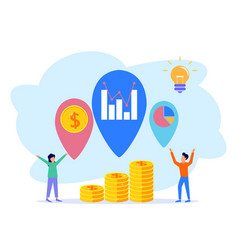 Graphic cartoon character business growth Vector Image