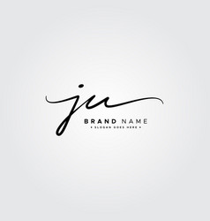 Initial letter ju logo handwritten signature logo Vector Image